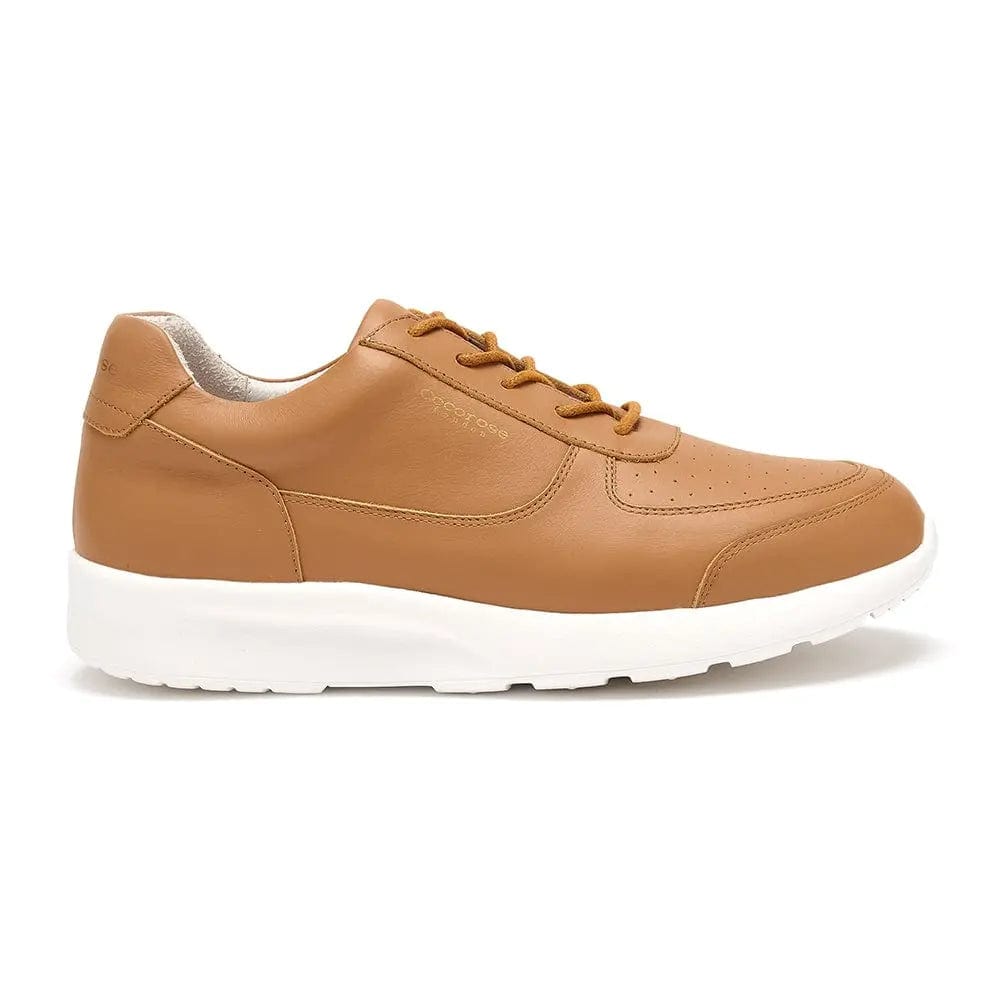 Tan Platform Leather Trainers | Handcrafted Elegance